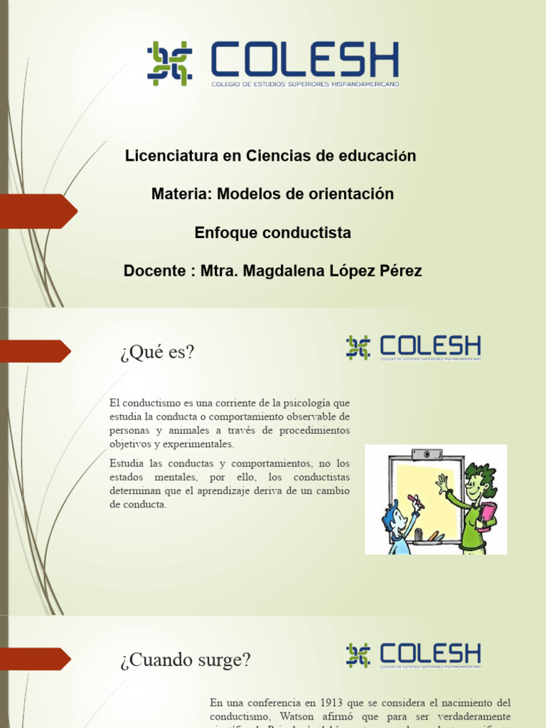 Enfoque conductista | PDF | Behaviorismo | Aprendizaje