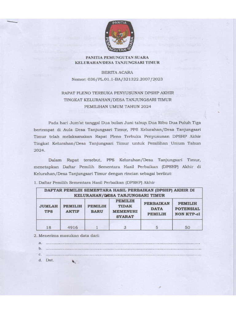BA Pleno DPSHP Akhr 001 | PDF