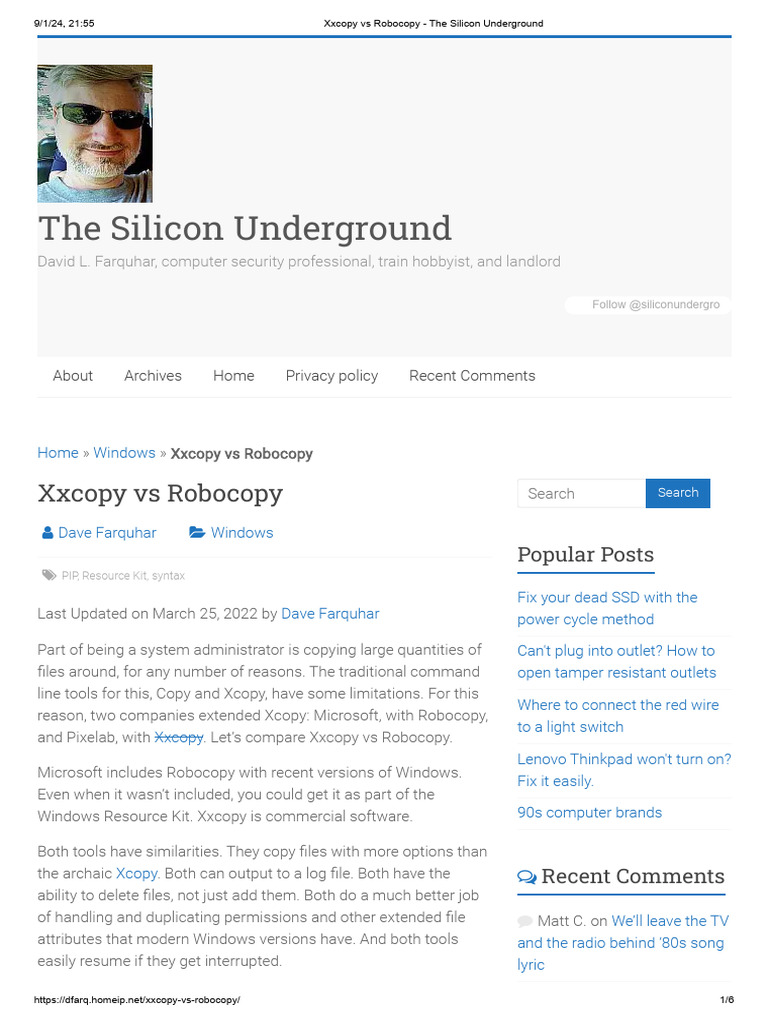 Xxcopy Vs Robocopy - The Silicon Underground | PDF | Computer File | Software