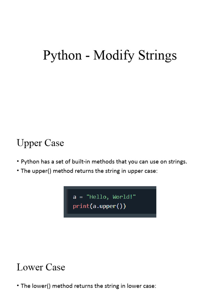 13 - Python - Modify Strings | PDF 13 - Python - Modify Strings | PDF