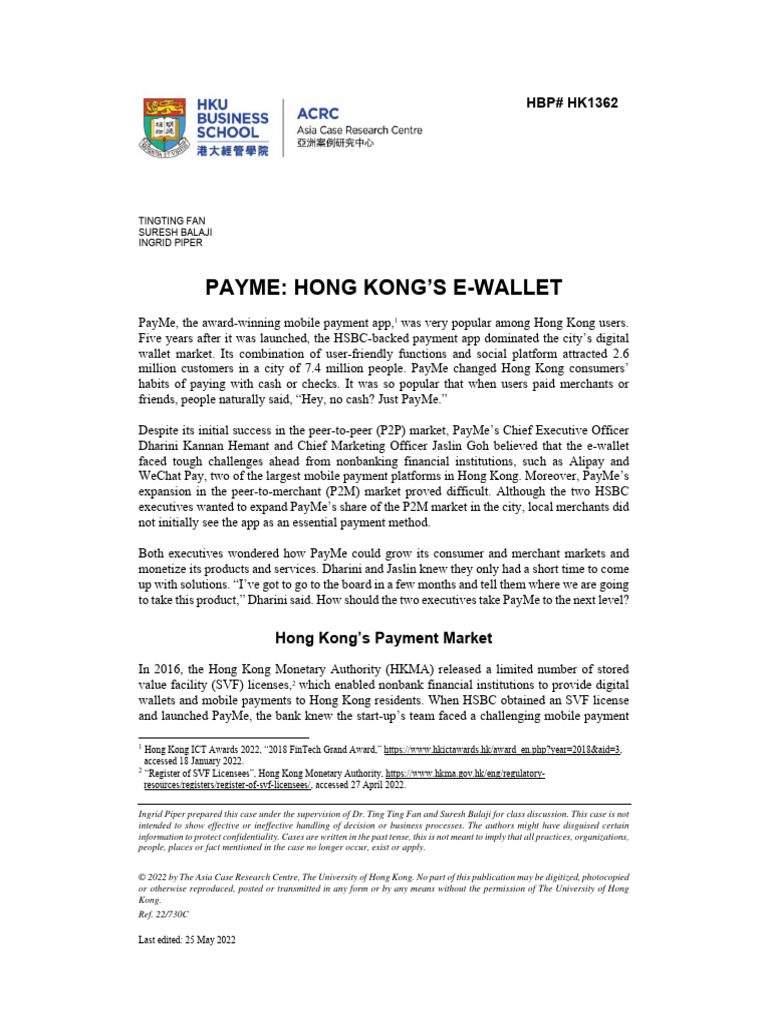PayMe Hong Kongs E-Wallet | Download Free PDF | Credit Card | Visa Inc.