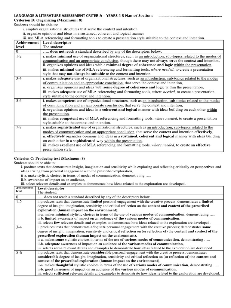 Assessment_rubric_for_formative__2 | PDF | Communication | Creativity