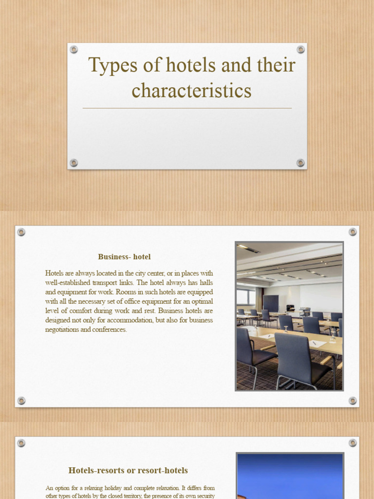 Types of Hotels and Their Features | PDF | Hotel | Cost Of Living