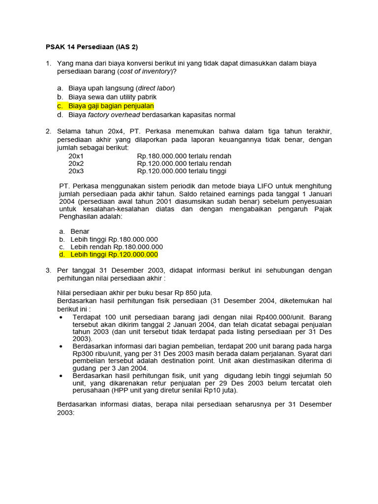 Analisis PSAK 14 Persediaan dan HPP | PDF