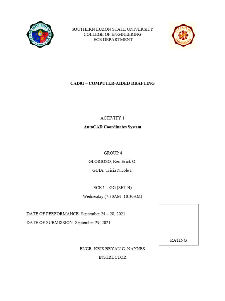 Cad01 Activity 01 Glorioso Guia | PDF | Cartesian Coordinate System ...