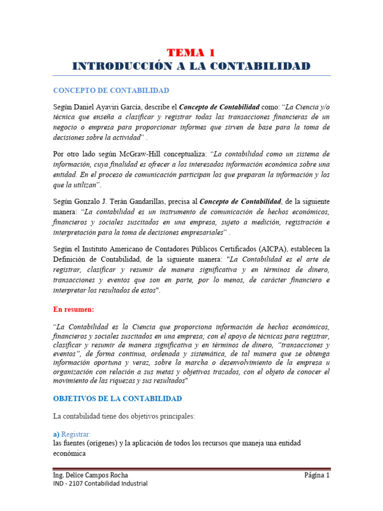 Tema 1. Introducción A La Contabilidad | PDF | Contabilidad | Business
