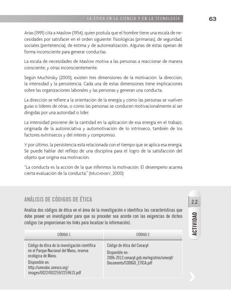 Codigos Eticos de Investigador | PDF | Motivación | Motivacional