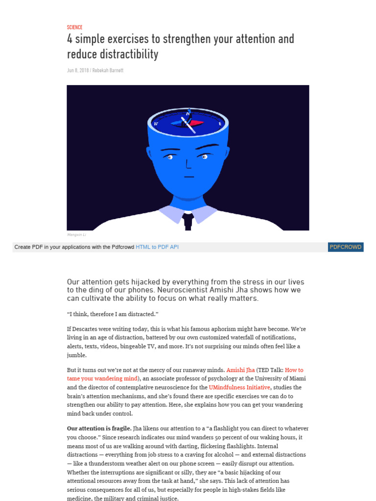 Mindfulness Exercises to Enhance Focus | PDF | Mindfulness | Thought