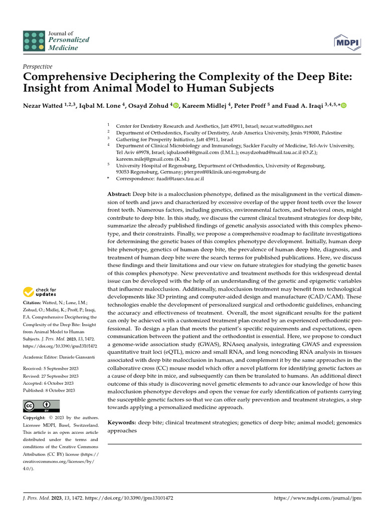 Comprehensive Deciphering The Complexity Of The Deep Bite Pdf