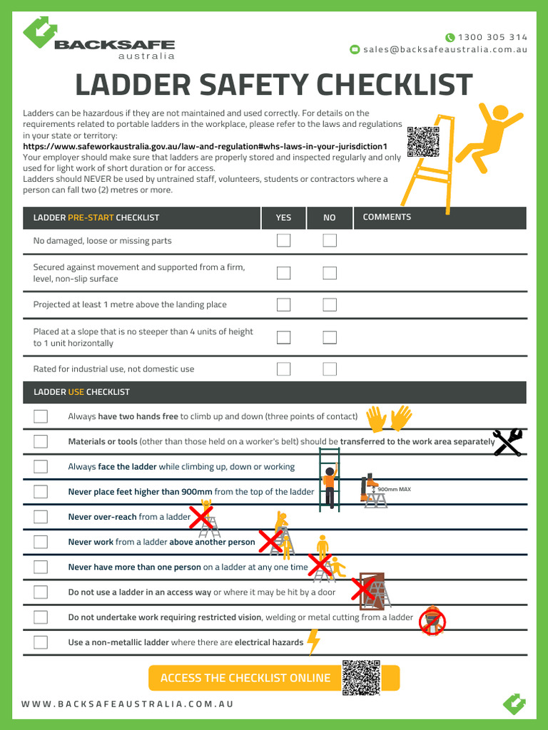Backsafe Australia Ladder Safety Checklist | PDF