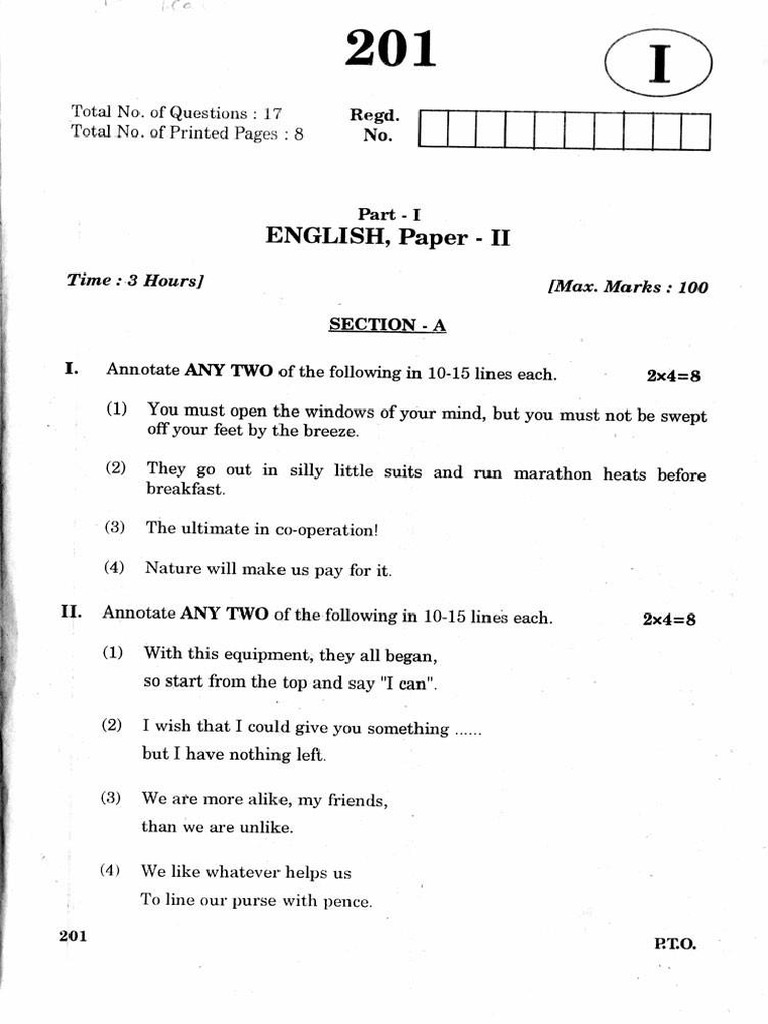 TSBIE 2nd Year Model Question Paper 2024 | PDF
