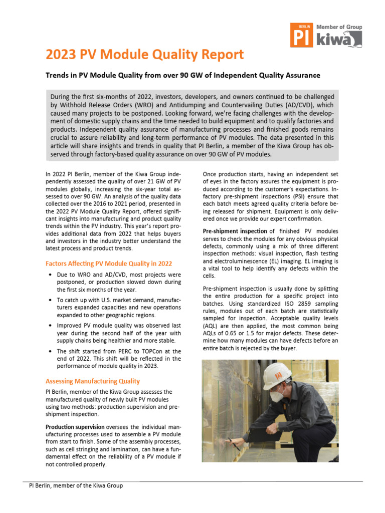 PI Berlin - 2023 PV Module Quality Report | Download Free PDF ...