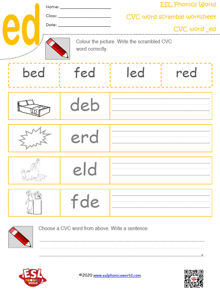 Ed CVC Worksheet | PDF
