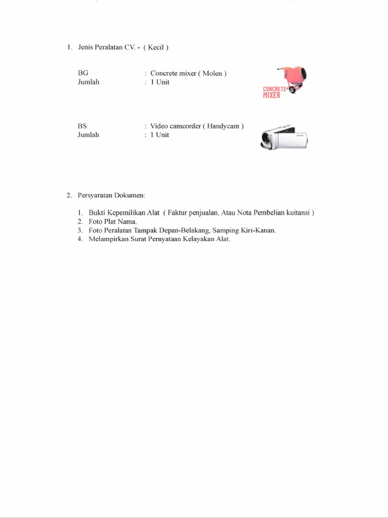 Data Peralatan - Kecil Terbaru | PDF