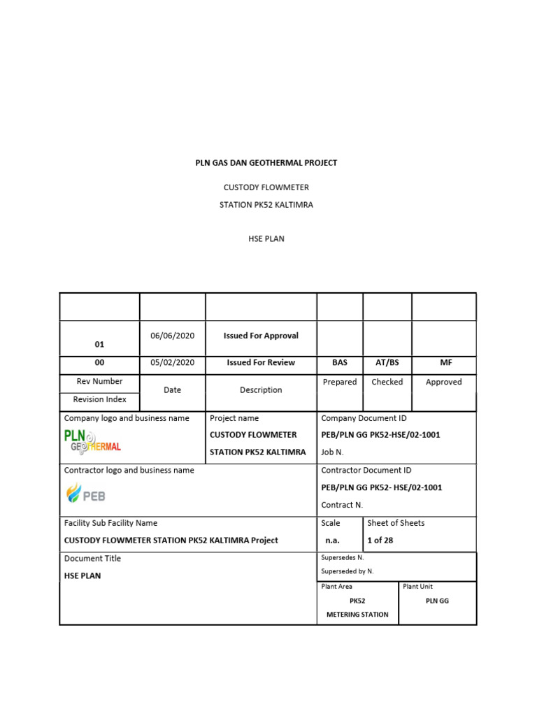 HSE-PLAN | PDF | Occupational Safety And Health | Pipeline Transport
