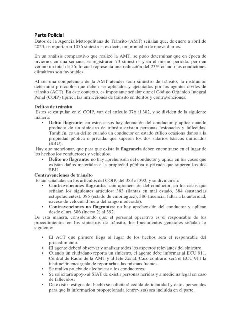 Parte Policial | PDF | Justicia | Crimen y violencia