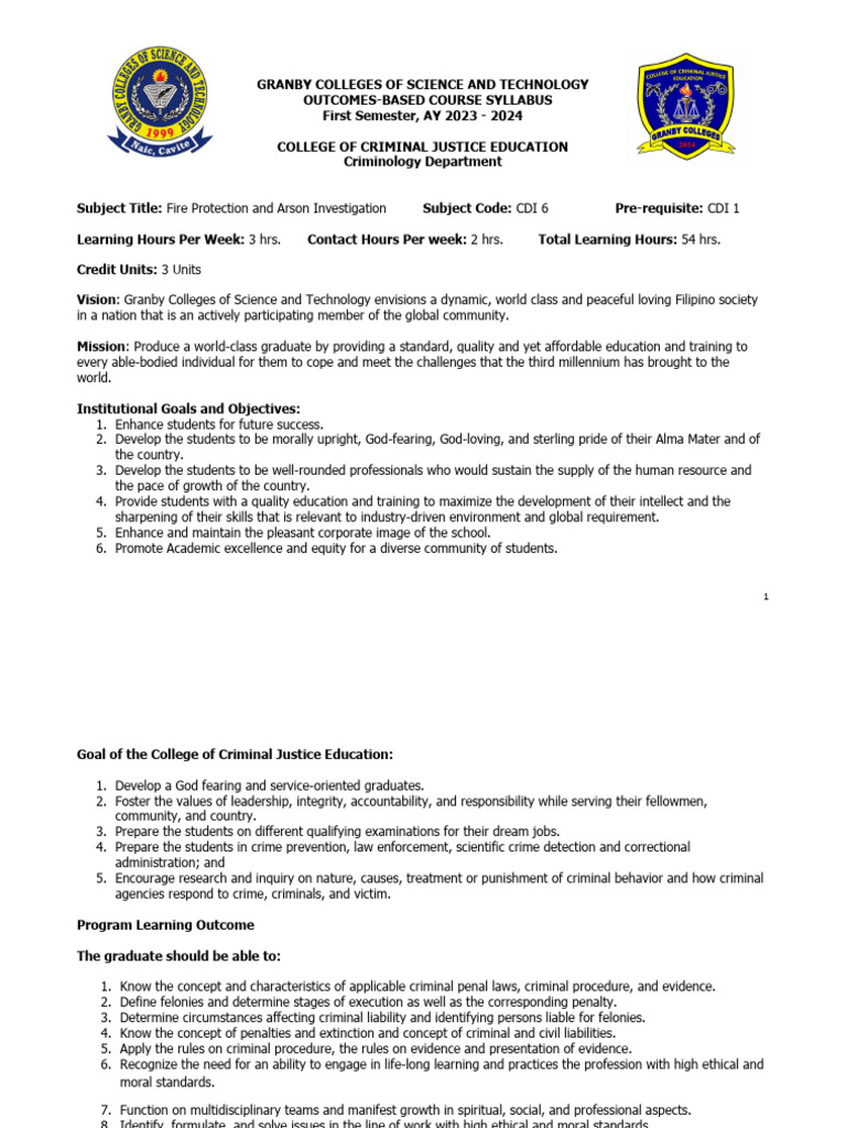 Fire Technology Syllabus | PDF | Fires | Morality