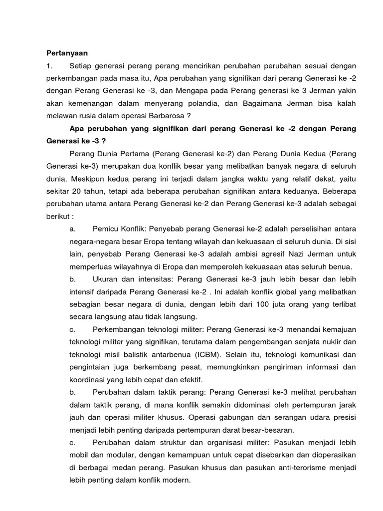 Dokumen - 1 Persoalan Perang Generasi Iii Dan Iv | PDF | Perjalanan ...