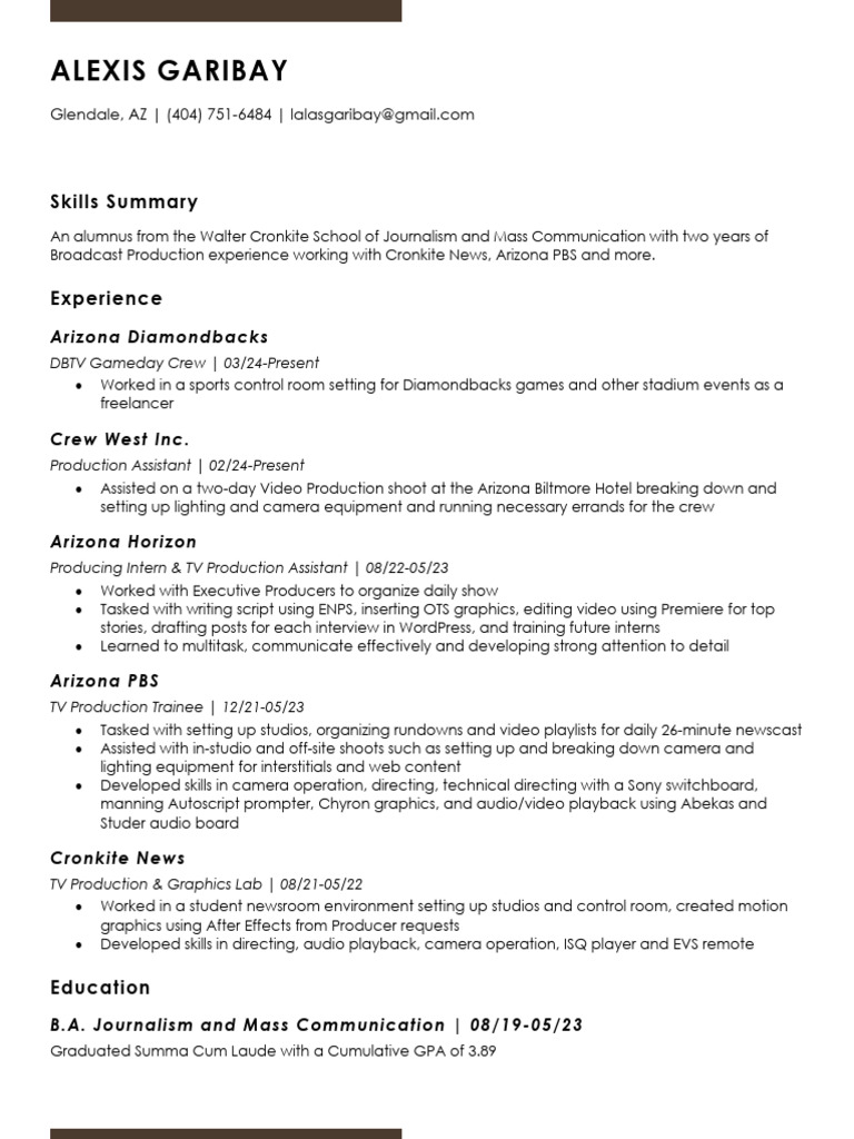 Alexis Garibay Resume | PDF