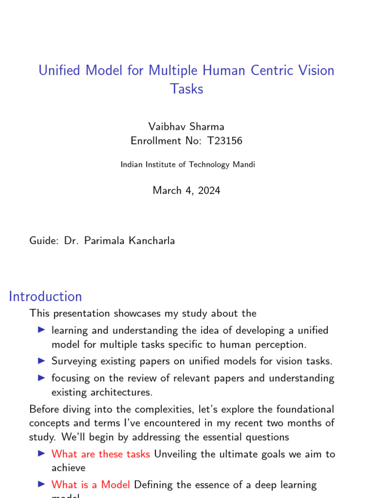 Exploratory Work Presentation | PDF | Computer Vision | Algorithms