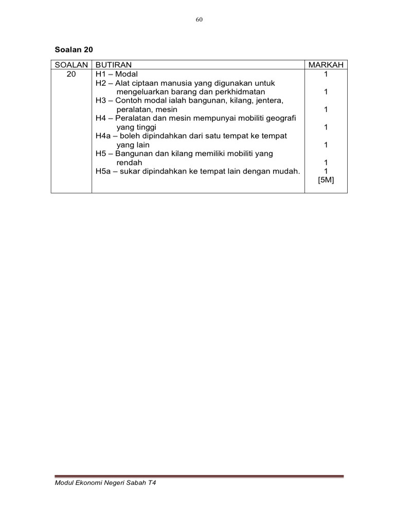Jawapan Eko Bab 1 | PDF