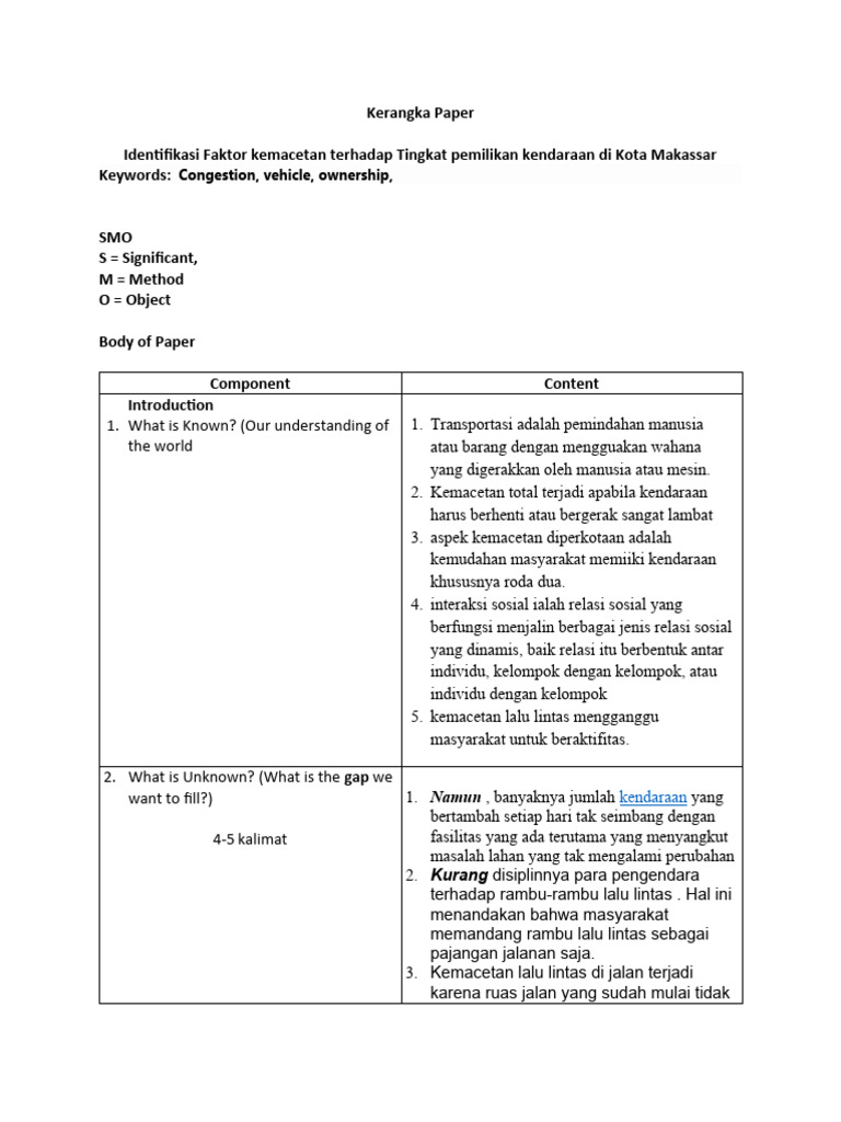 Faktor Kemacetan dan Kepemilikan Kendaraan | PDF