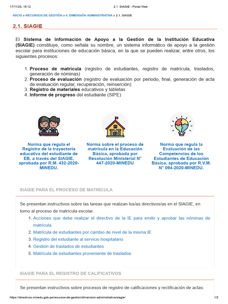 SIAGIE: Gestión Escolar y Matrícula | PDF | Negocios