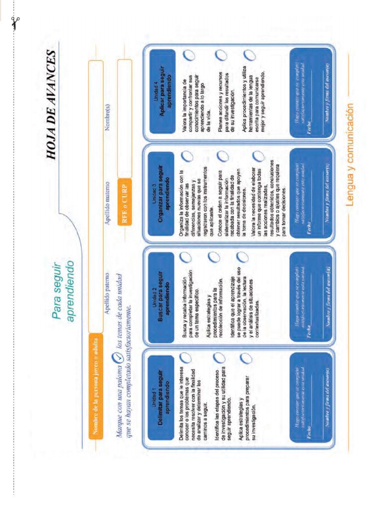 Hoja de Avance Seguir Aprendien | PDF