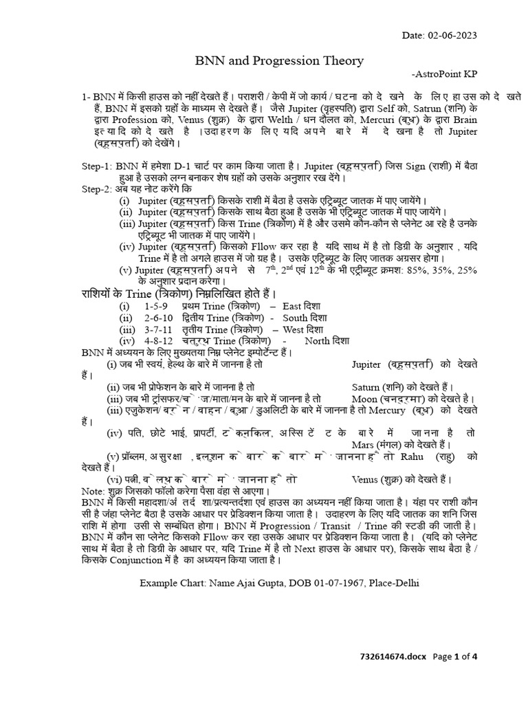 BNN and Progression Theory-AstroPointKP | PDF