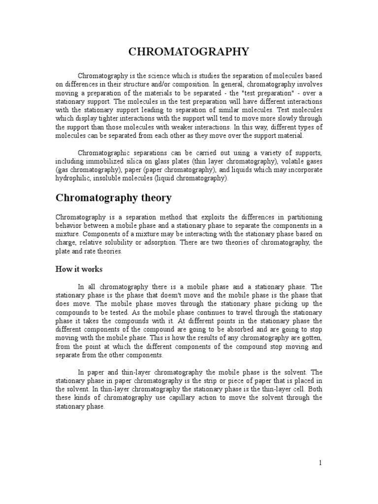 Chromatography: Principles and Techniques | PDF | Gas Chromatography ...