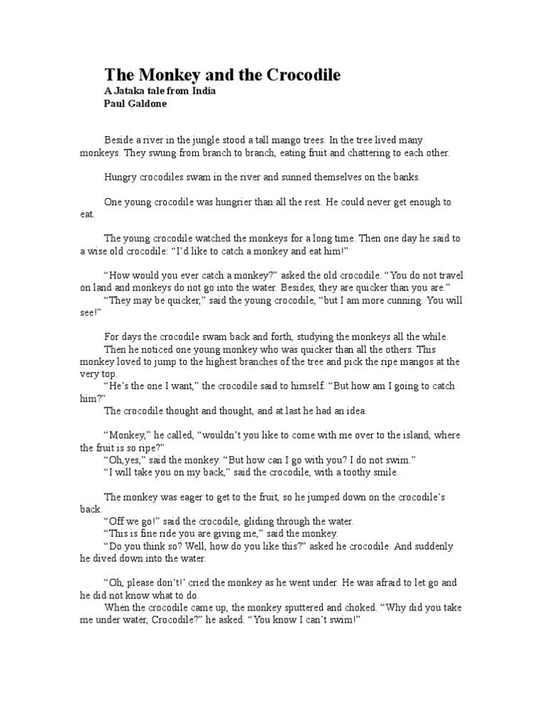 The Monkey and The Crocodile | PDF