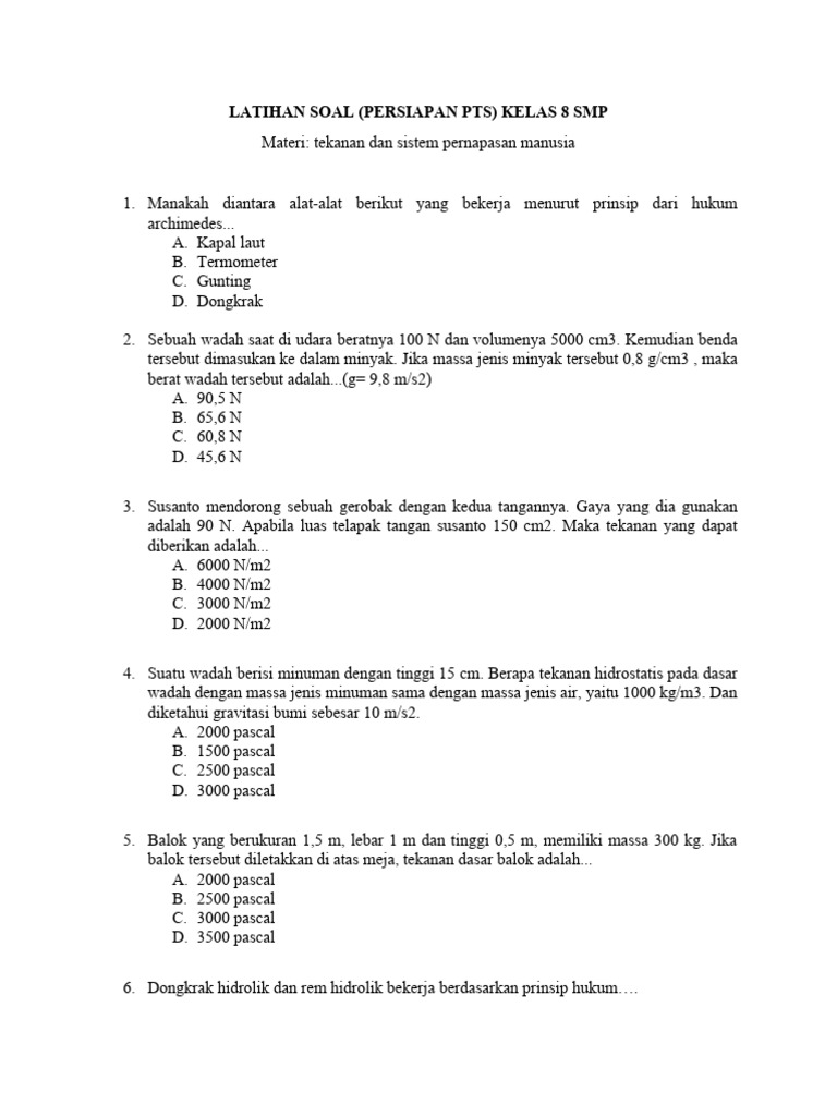 Latsol PTS IPA Kelas 8 SMP | PDF | Ilmu Sosial | Seni