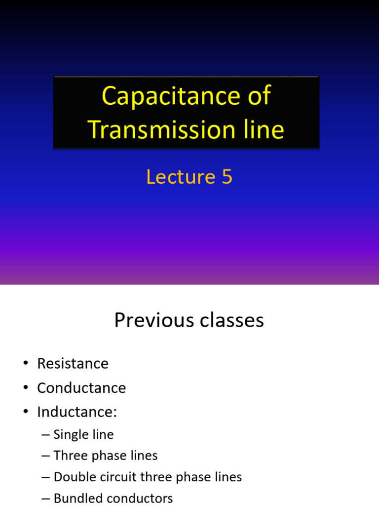 Lecture 5-Capacitance of Transmission Lines | PDF | Electric Power ...