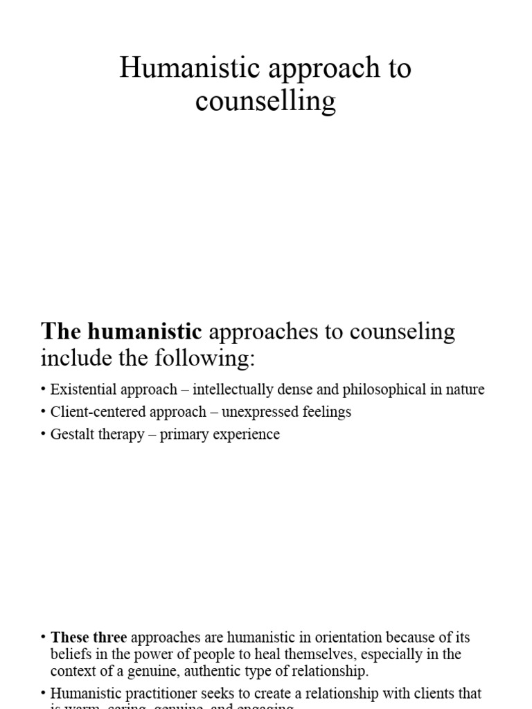 Humanistic Counseling Approaches Explained | PDF | Psychotherapy ...