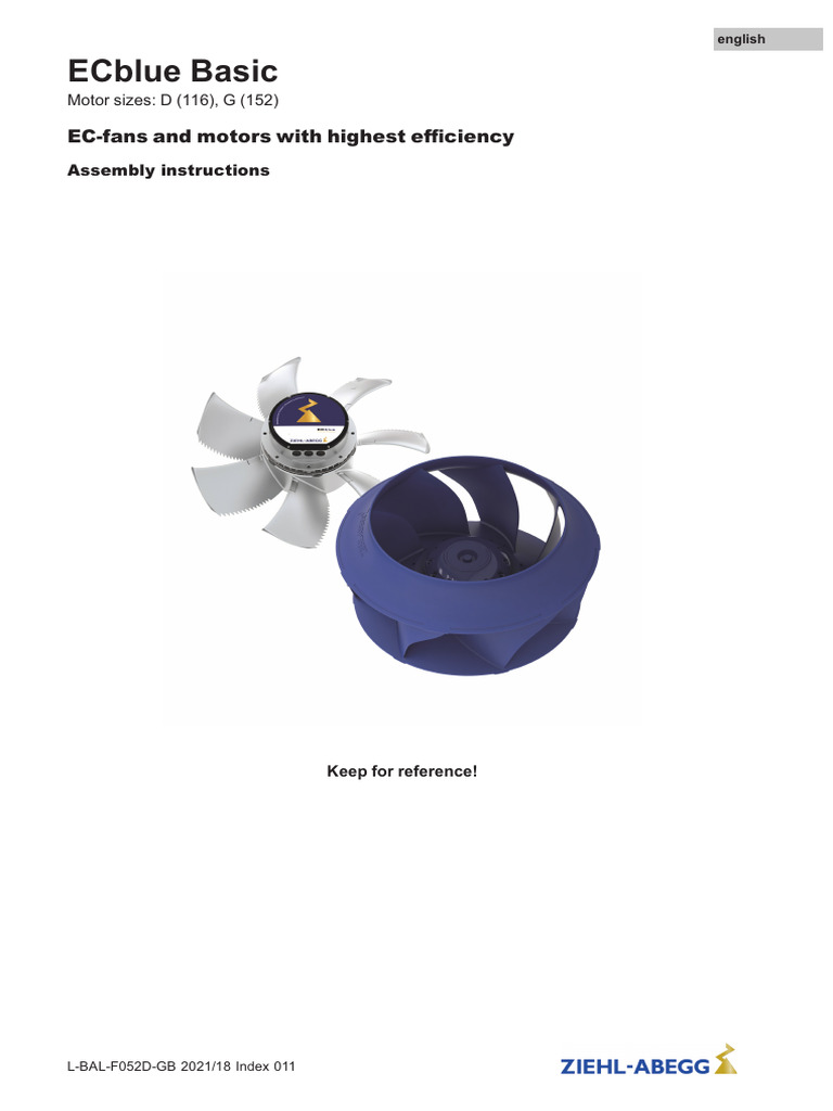 Assembly Instructions - Fans - ECblue Basic - D (116), G | PDF ...