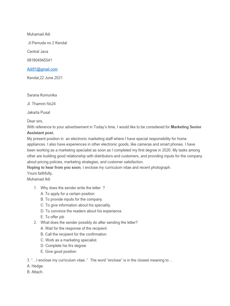 Job Application Letters and Responses | PDF | Business