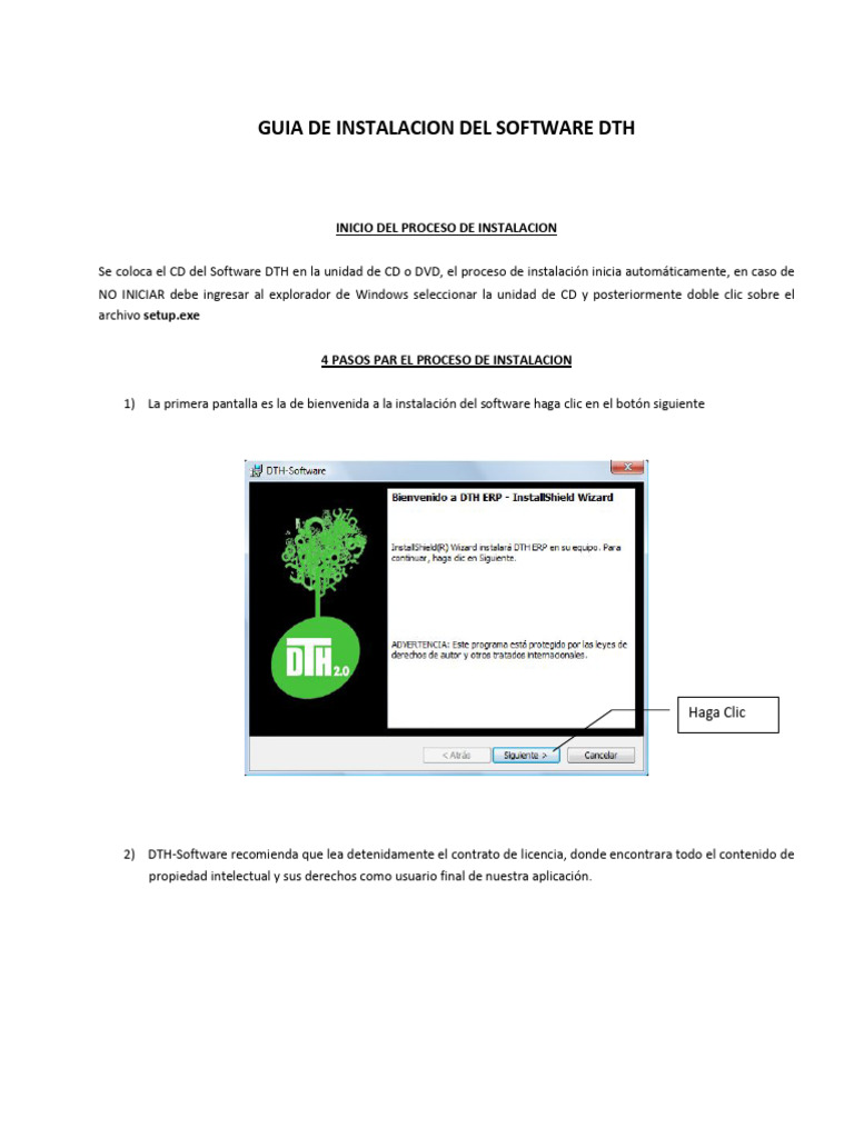 Guía de Instalación del Software DTH | PDF | Microsoft Windows | Red ...
