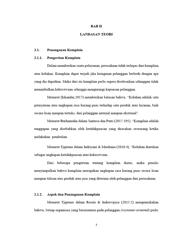 Bab 2 Komplain | PDF | Bisnis