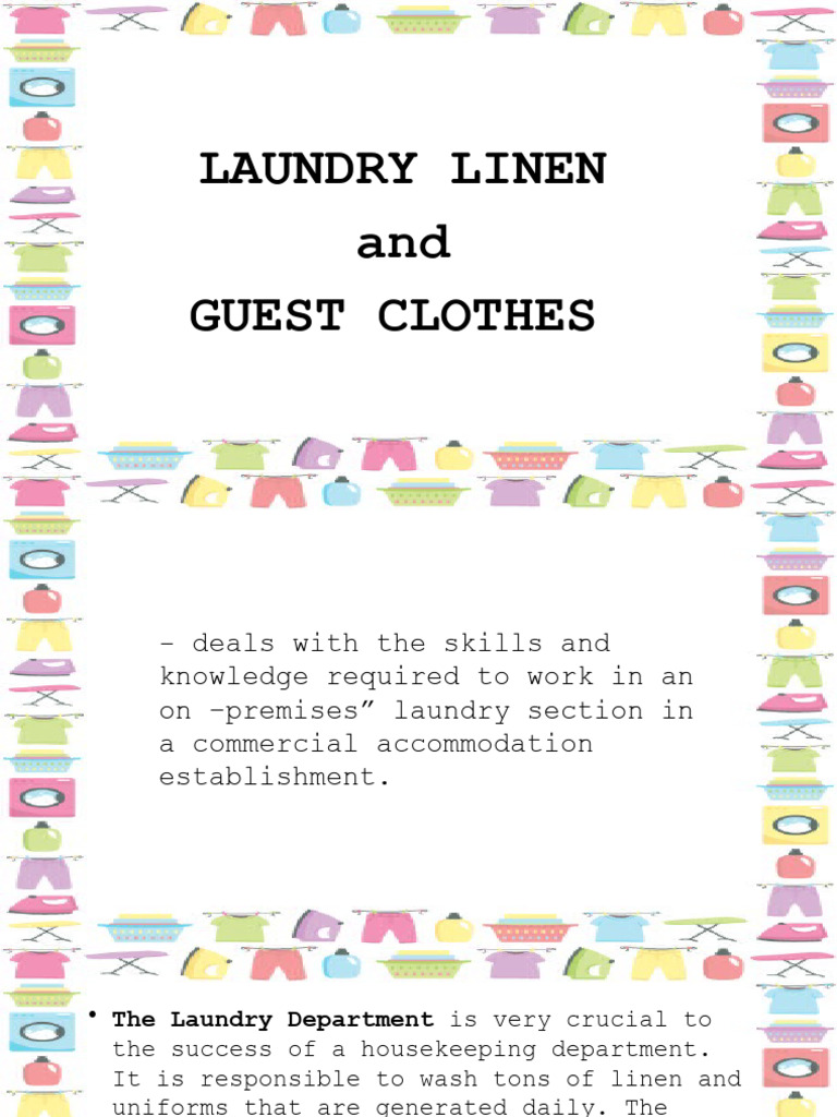 Guest Laundry Operations Overview | PDF | Rayon | Laundry