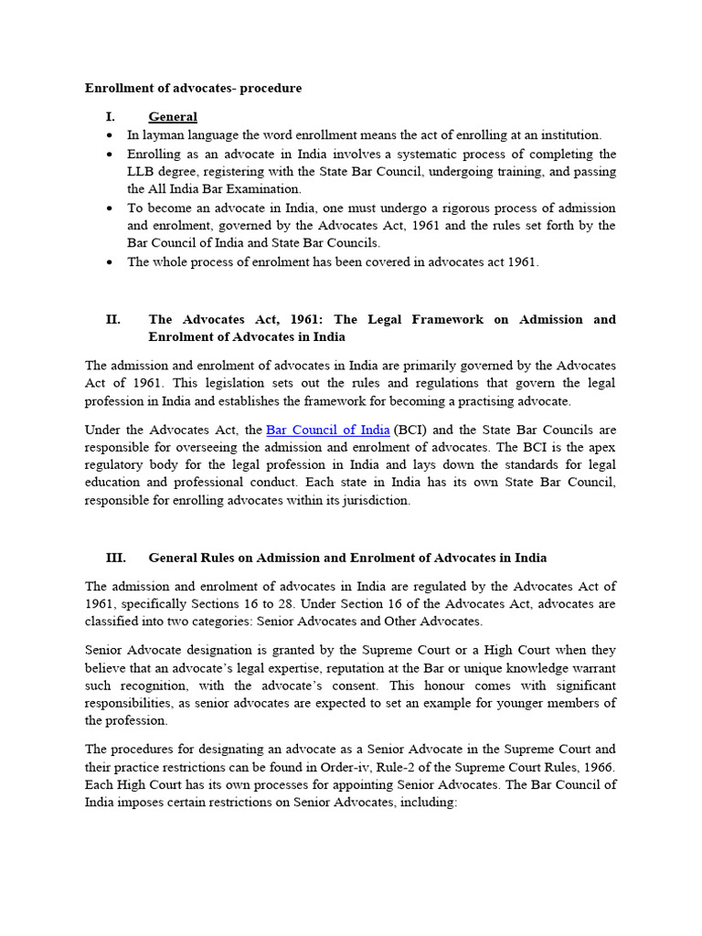 Enrollment of Advocates | PDF | Advocate | Government