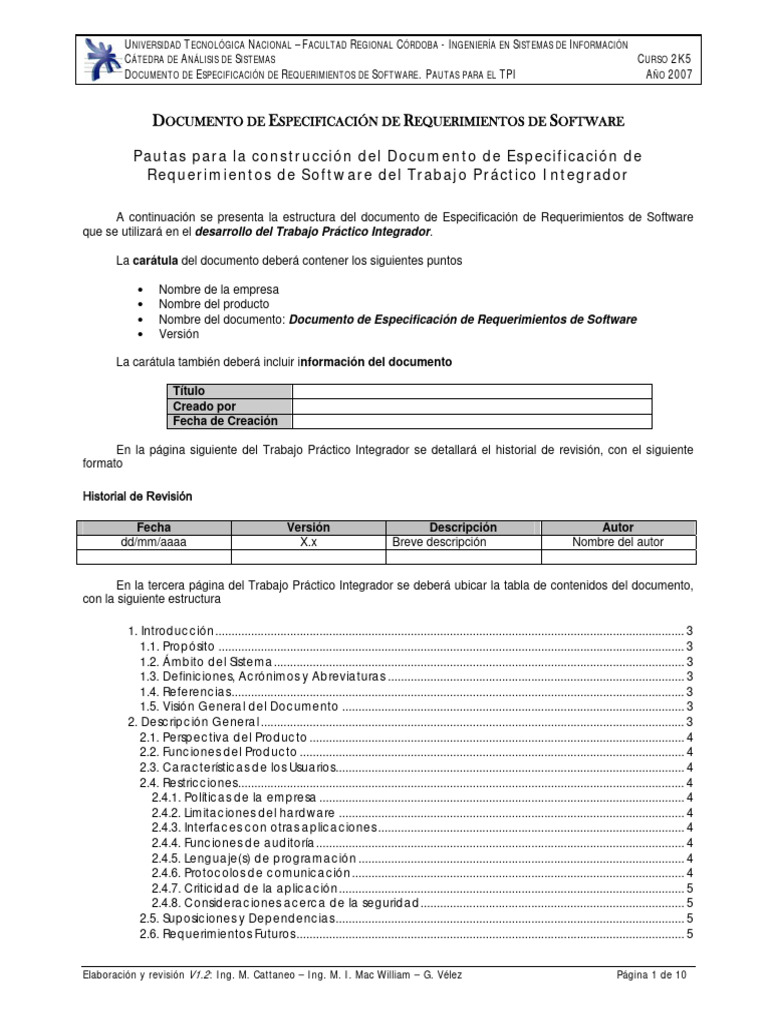 Formato ERS v1.2 ASI | Descargar gratis PDF | Caso de uso | Software