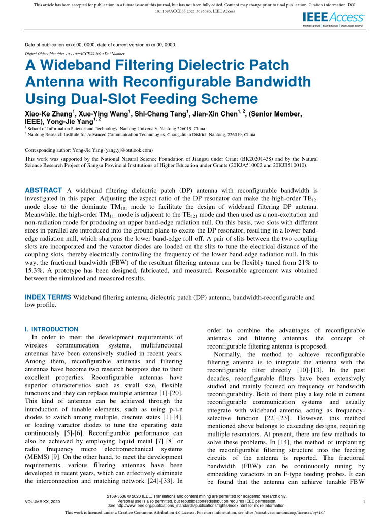 A_Wideband_Filtering_Dielectric_Patch_Antenna_With | PDF | Antenna (Radio) | Electricity