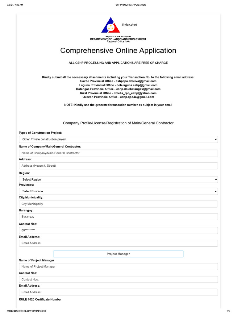 CSHP Online Application | PDF