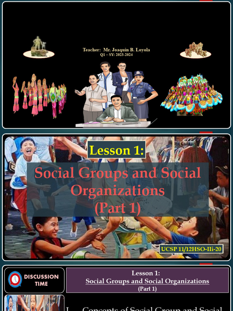 Q2 - UCSP - Week 1 - Lesson 1 Part 1 - 2023 2024 | PDF | Social Group | Society