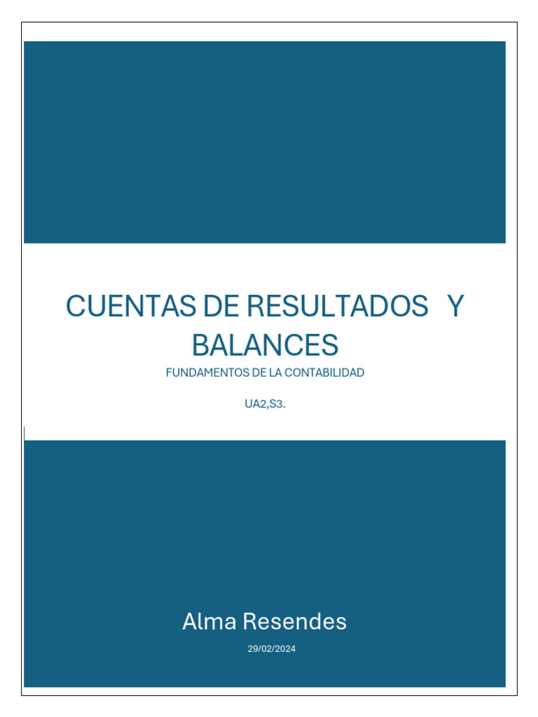 Cuentas de Resultados y Valances | PDF | Contabilidad | Hoja de balance
