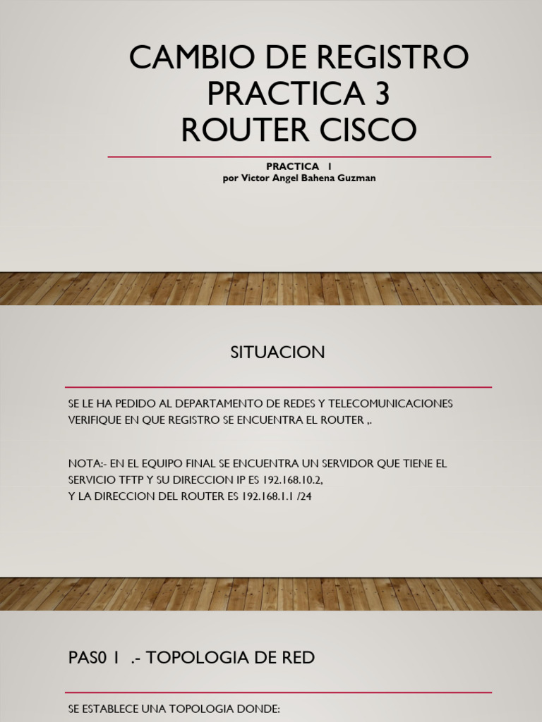 Cisco Packet Tracer Cambio de Registro | PDF | Enrutador (Computación) | Protocolos de internet