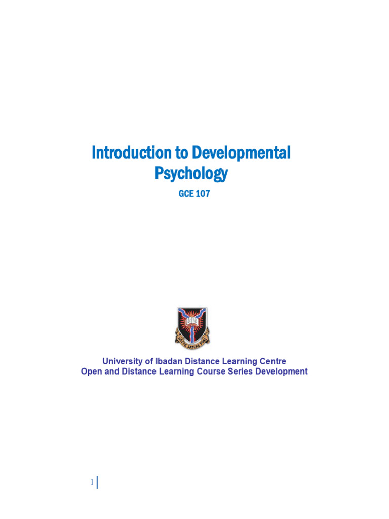 GCE 107 | PDF | Developmental Psychology | Child Development