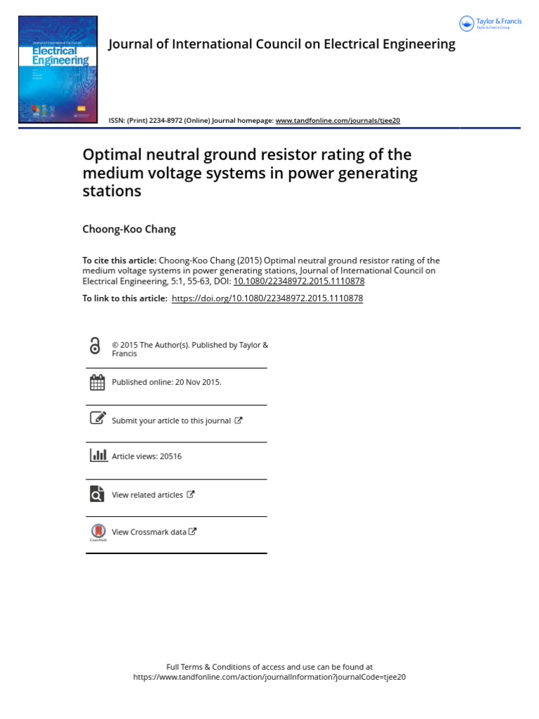 Medium Voltage NGR Optimization | PDF