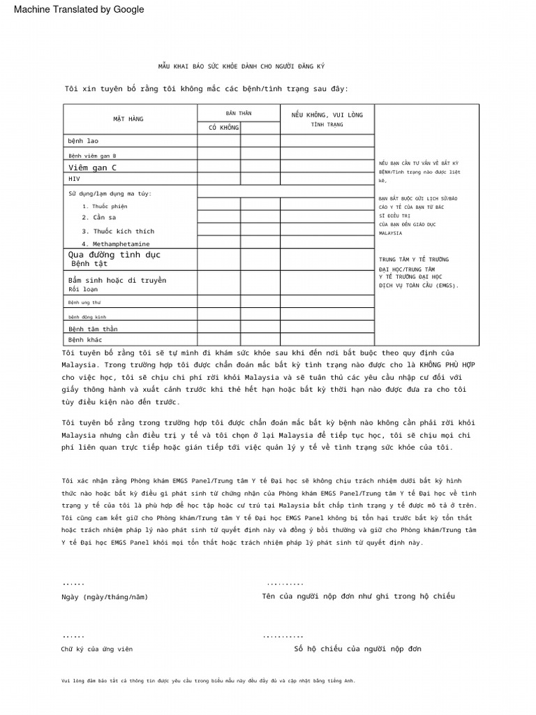 2. Lampiran_B_-_Health_Declaration_Form_For_Applicant | PDF