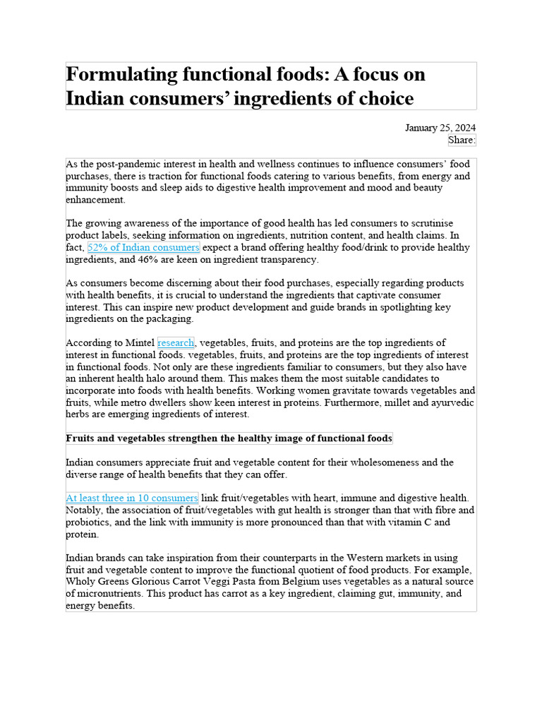 Formulating Functional Foods | PDF | Dietary Fiber | Diet & Nutrition